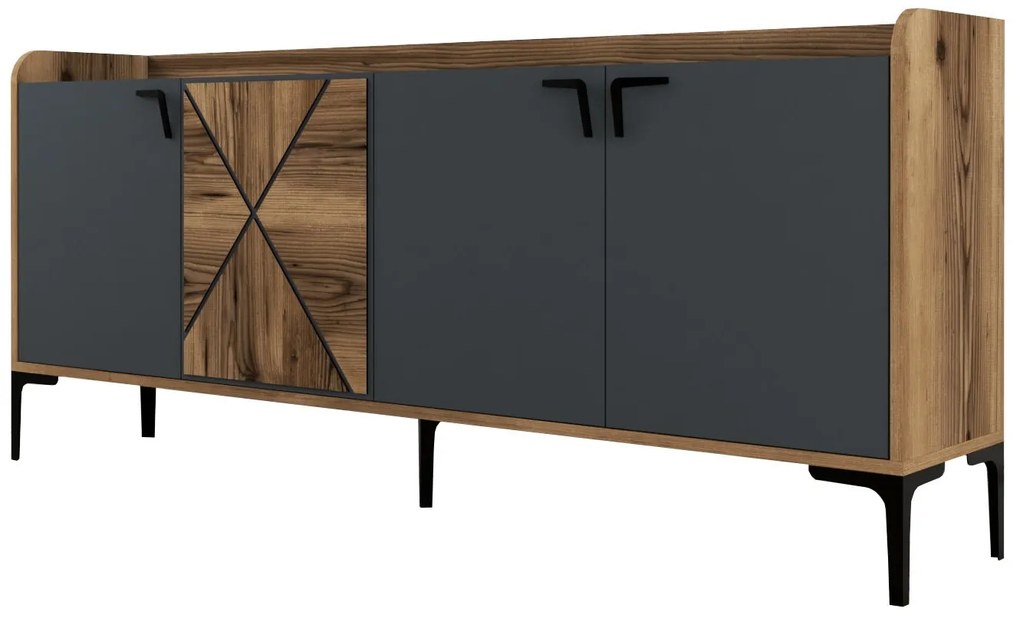 Designová komoda Mahdis 180 cm antracitová