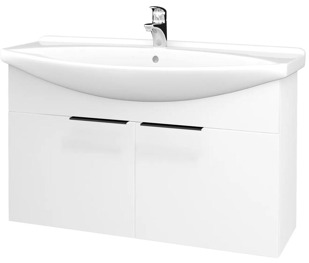 Dřevojas Koupelnová skříň TAKE IT SZD2 105 Varianta: N01 Bílá lesk / Úchytka T01 / D01 Beton
