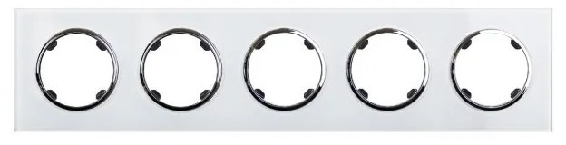 Elhard Skleněný pětirámeček Rondo Glass, bílý RG3105W
