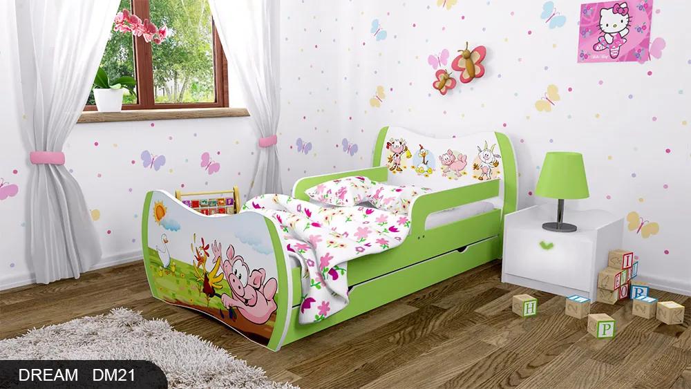 Dětská postel Dream vzor 21 180x90 cm zelená