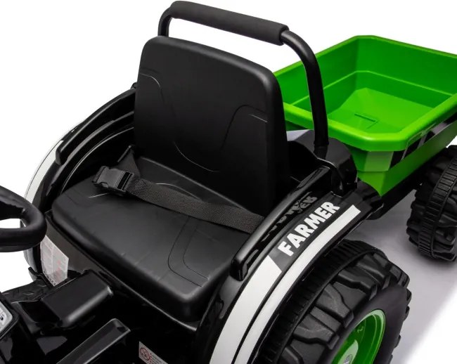 Elektrický traktor s přívěsem Farmer zelený