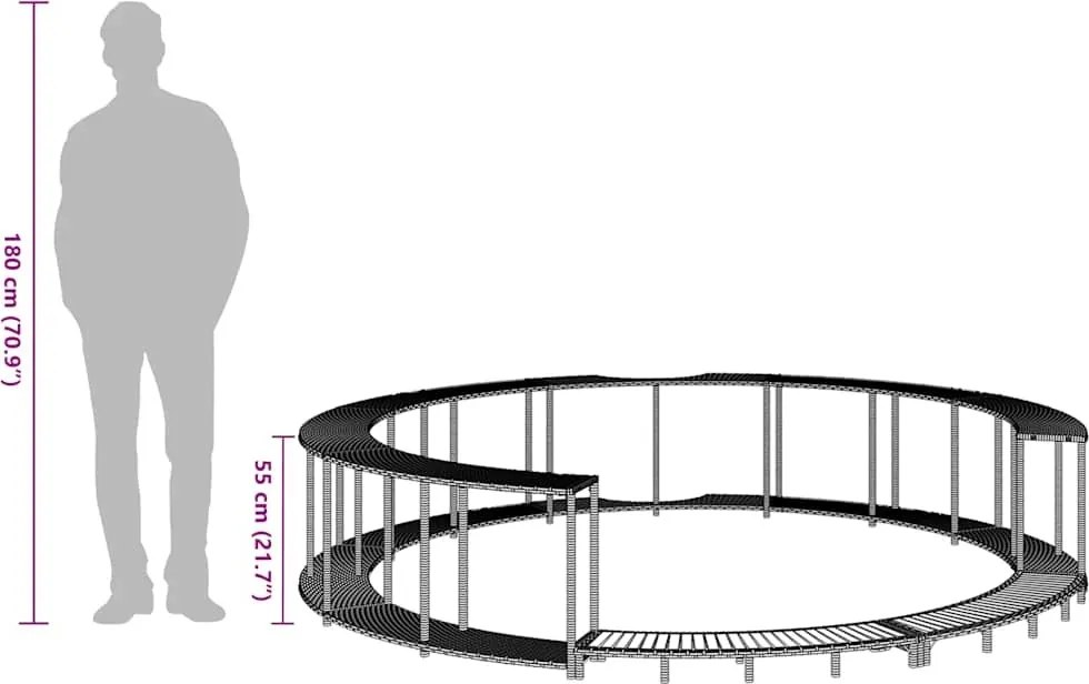 vidaXL Okolí vířivky s úložným prostorem a dřevěným schůdkem polyratan [365611] Barva: Šedá