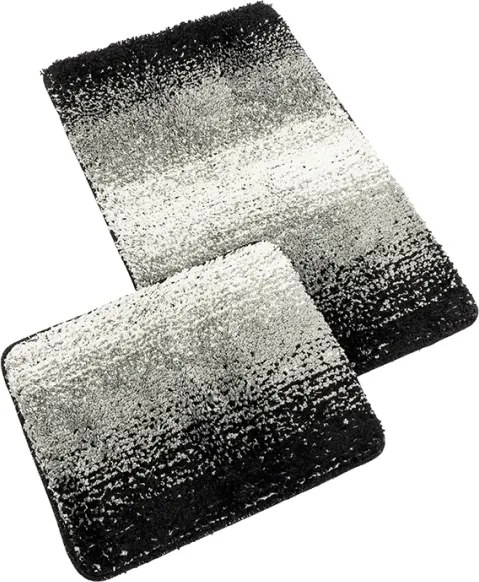 Bellatex koupelnové předložky BANYSILVER bez výkroje sada 60x100, 60x50 cm Černá,Šedá