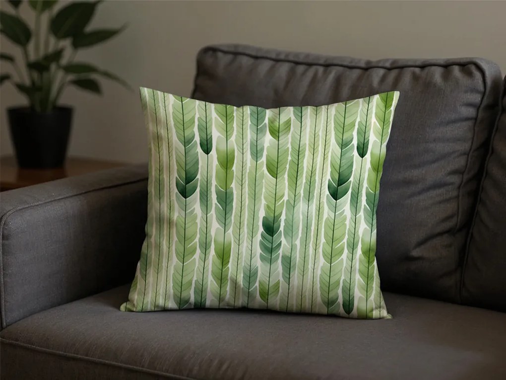 Polybavlněný povlak na polštář GREEN TREES POLY 45x45 cm, zelený