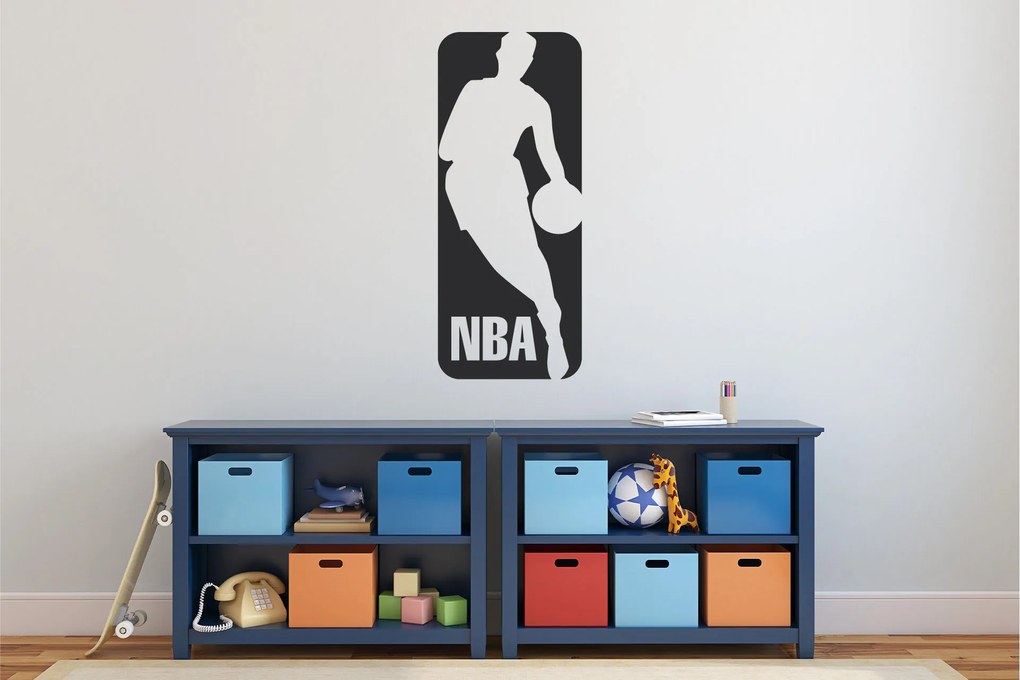 Lepy.cz Samolepka na zeď NBA - logo Velikost (šířka x výška): 20x48cm, Barevná varianta: Světle hnědá