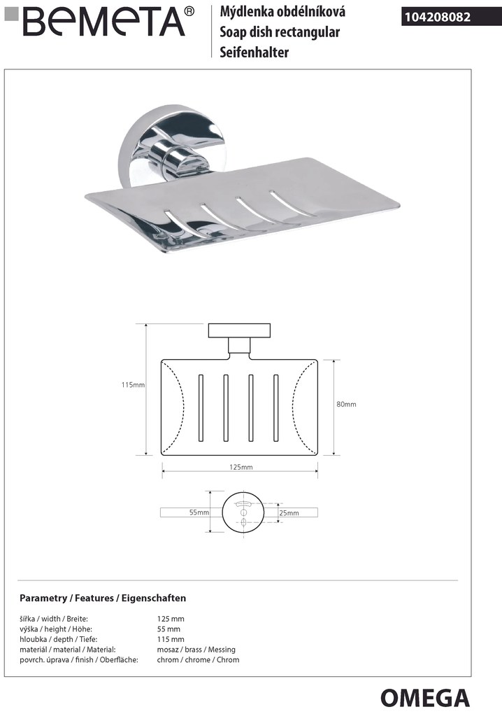 Bemeta Design OMEGA: Mýdlenka -