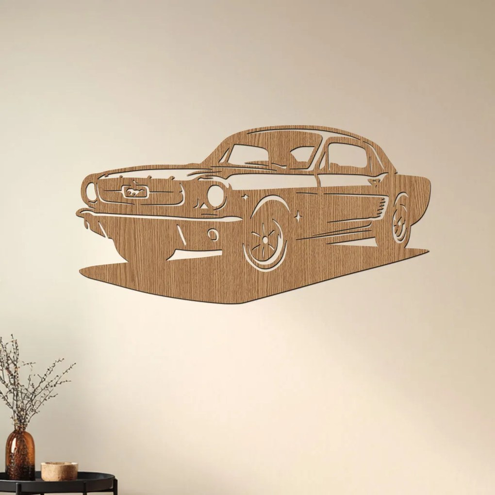 dřevo života Dřevěný obraz Ford Mustang Rozměry (cm): 60x30, Zvolte barvu dekoru: Horský dub