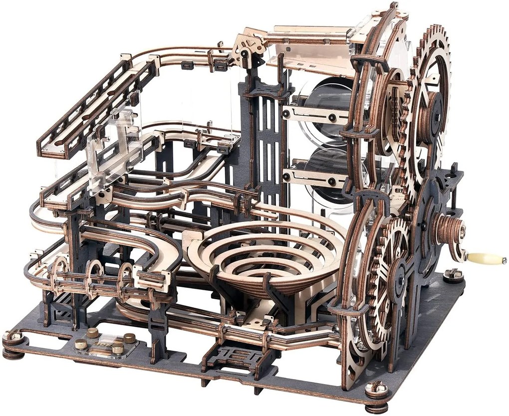 3d puzzle robotime rokr 3d dřevěné puzzle kuličková dráha: noční město 294 dílků