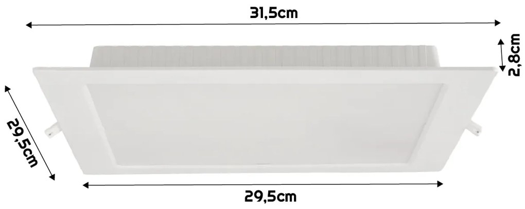BERGE Čtvercový LED panel zapuštěný bílý - 24W - PC - neutrální bílá