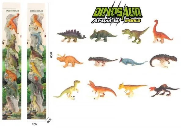 Dinosaurus 6 ks plast 2 druhy v blistru 7x43 cm
