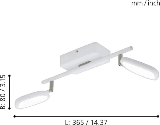 Eglo 97692 - LED RGB Bodové svítidlo PALOMBARE-C 2xLED/5W/230V