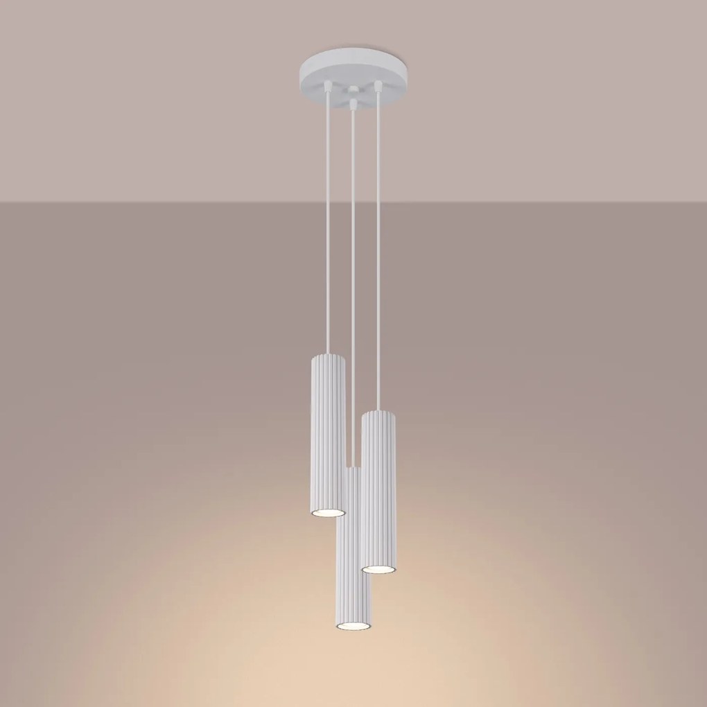 Sollux Lighting Závěsné svítidlo KARBON 3P bílé