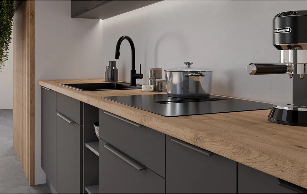 ARIA pi | horní skříňka 50 G-72 1F policová | 50 cm | ANTI FINGERPRINT povrch | antracit/šedá grafit