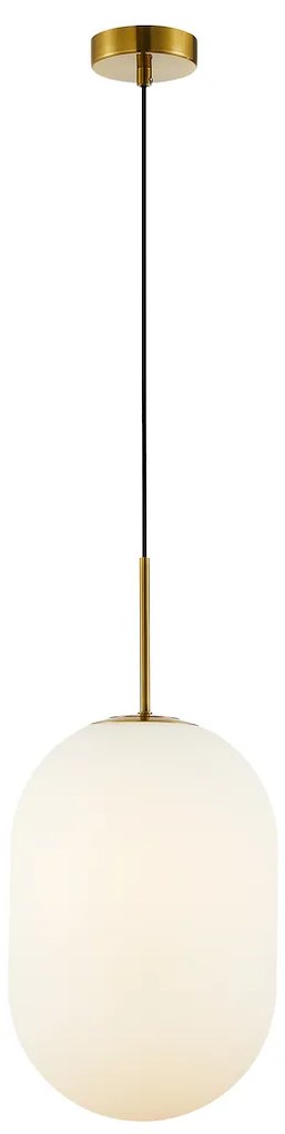 Závěsné svítidlo Alias, 1x bílé skleněné stínítko, (fi 24cm), g