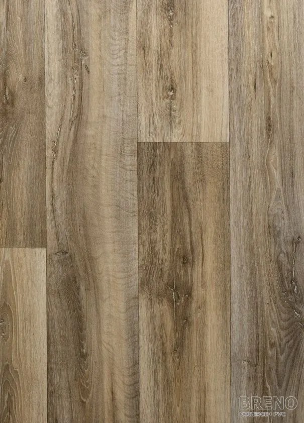 Breno PVC PURETEX Lime Oak 169M – tmavší dřevo, šíře 400 cm