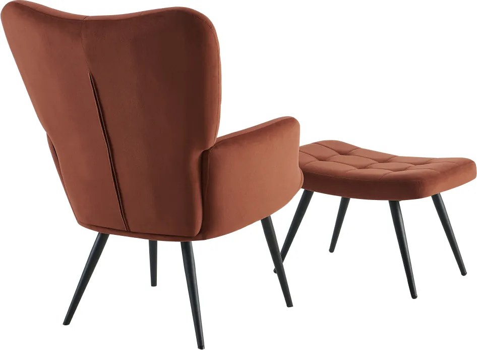 Křeslo s podnoží, hnědá Velvet látka/černá, HABEN