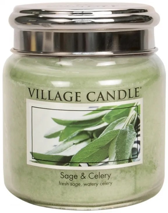 Village Candle Vonná svíčka ve skle, Svěží šalvěj - Sage Celery, 16oz