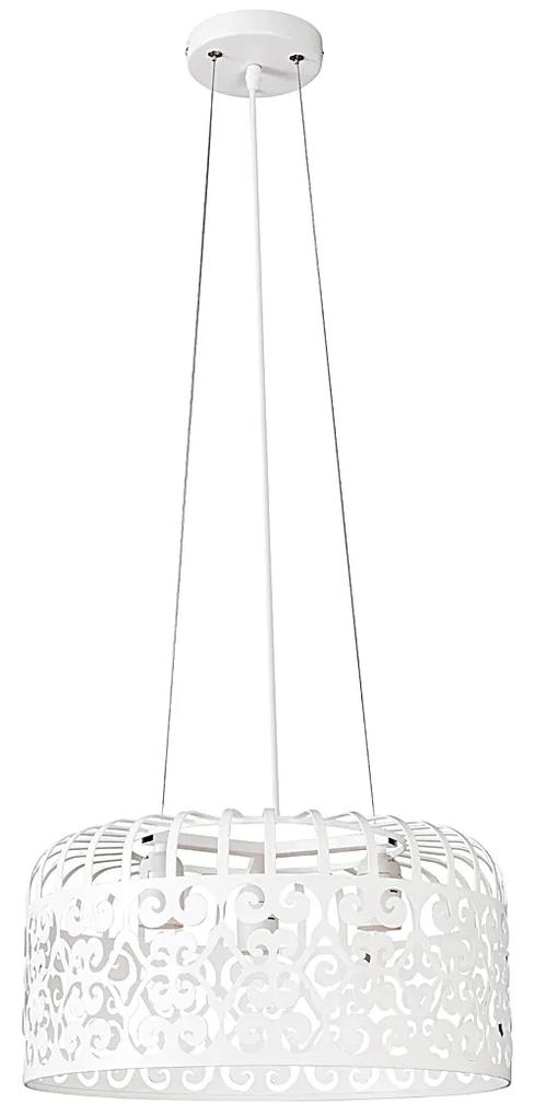Rabalux 2163 ALESSANDRA - Závěsný kovový lustr v bílé barvě 3 x E27, Ø 40cm