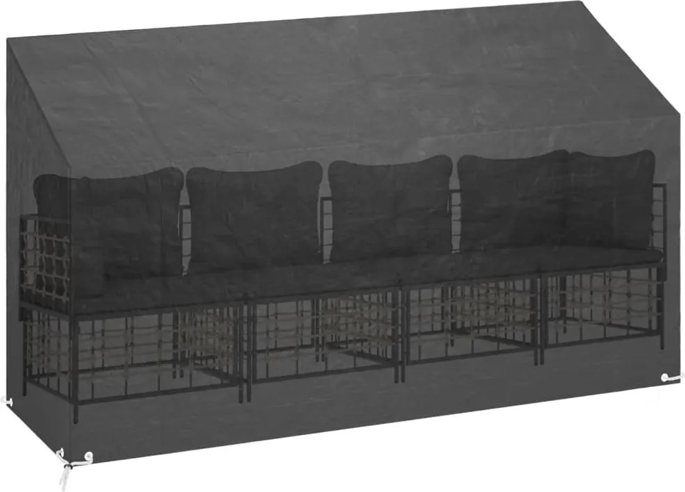Plachta na zahradní lavici 12 oček 210 x 70 x 70/88 cm PE 319341