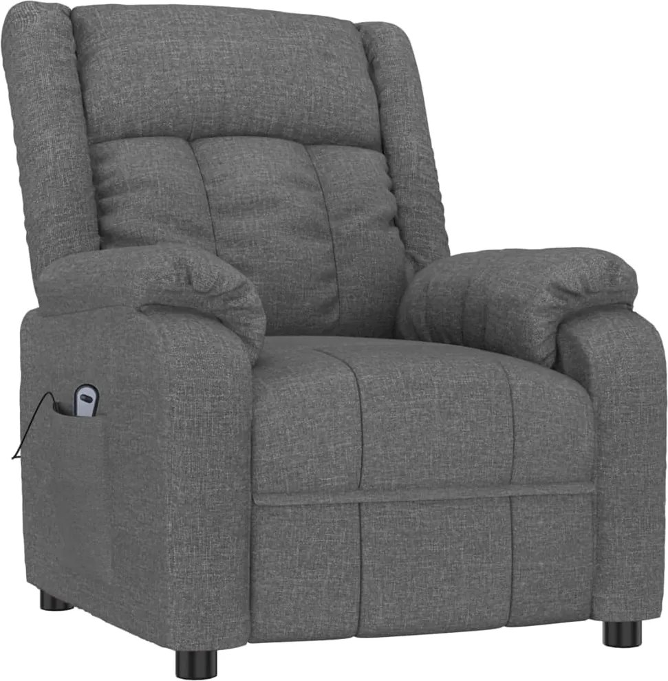 Elektrické polohovací křeslo tmavě šedé textil 3143568