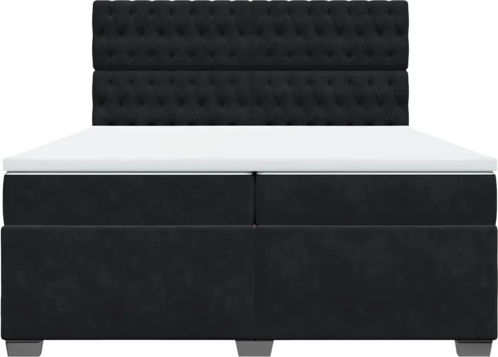 Box spring postel s matrací černá 200x200 cm samet 3293310