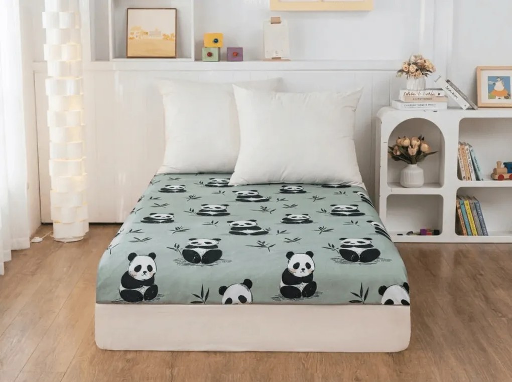 Prostěradlo z mikrovlákna PANDA RELAX mentolové 90x200 cm
