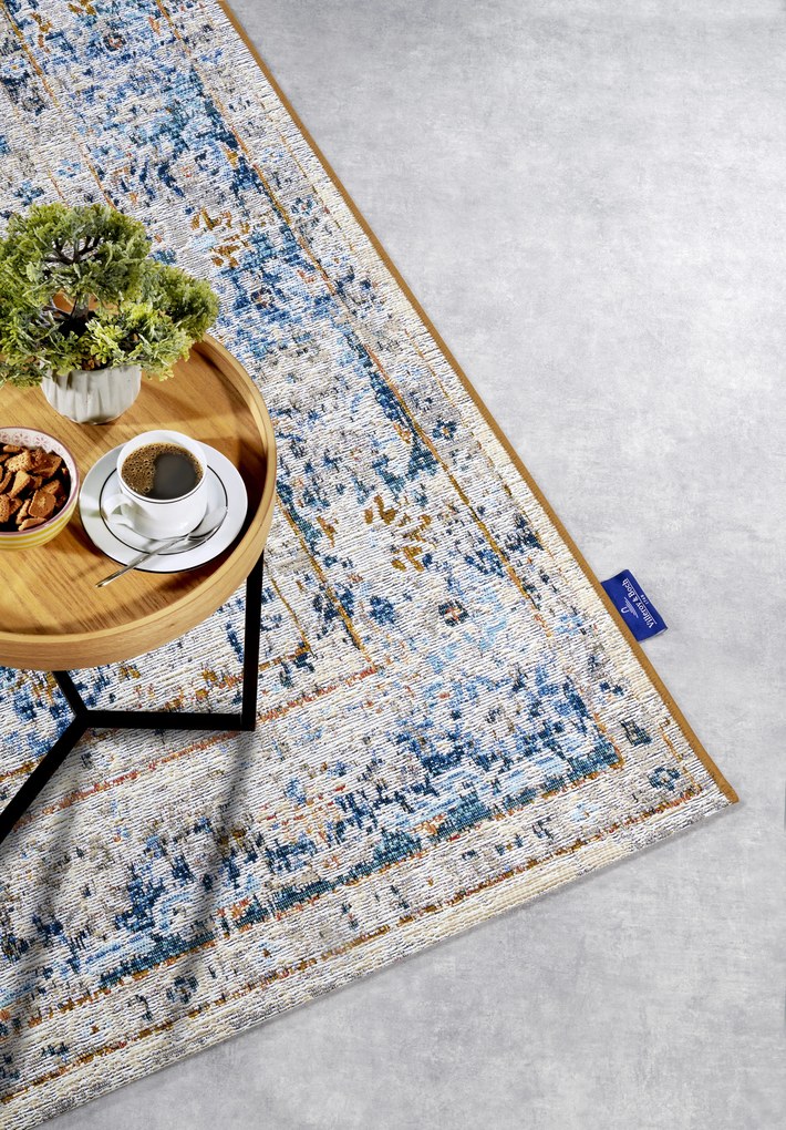 Villeroy & Boch Kusový koberec 106064 Cream, Blue – na ven i na doma, 200x285, modrá, chodba / předsíň
