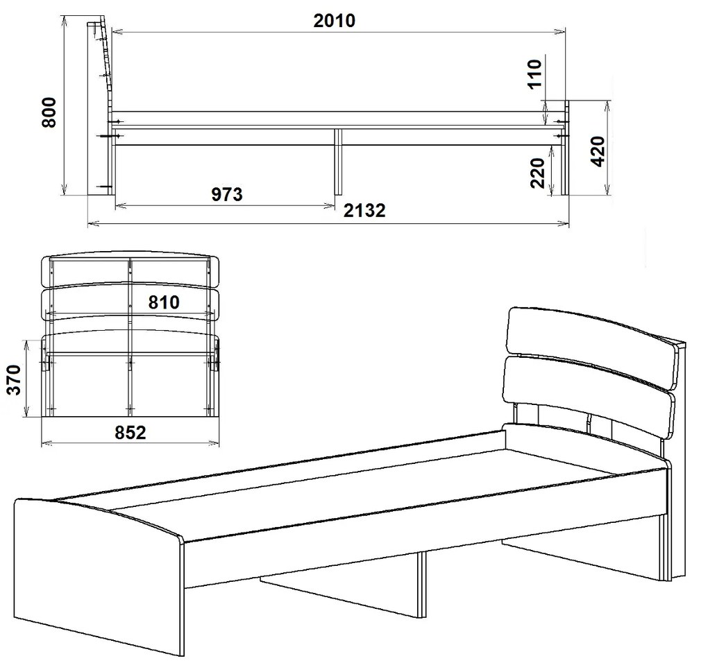 Vomaks Postel MODERN-80 Barva: bílá