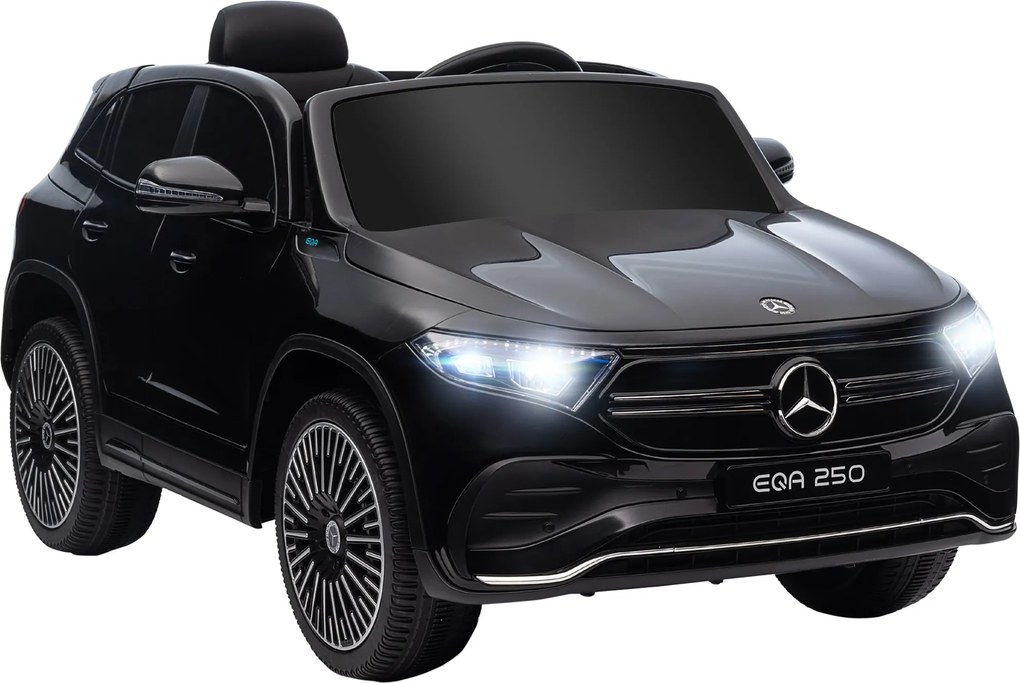 HOMCOM Dětské elektrické auto 12V Mercedes-Benz EQA s dálkovým ovládáním, dětské auto s MP3 přehrávačem, předními světly, přenosnou baterií, 3-8 km/h,