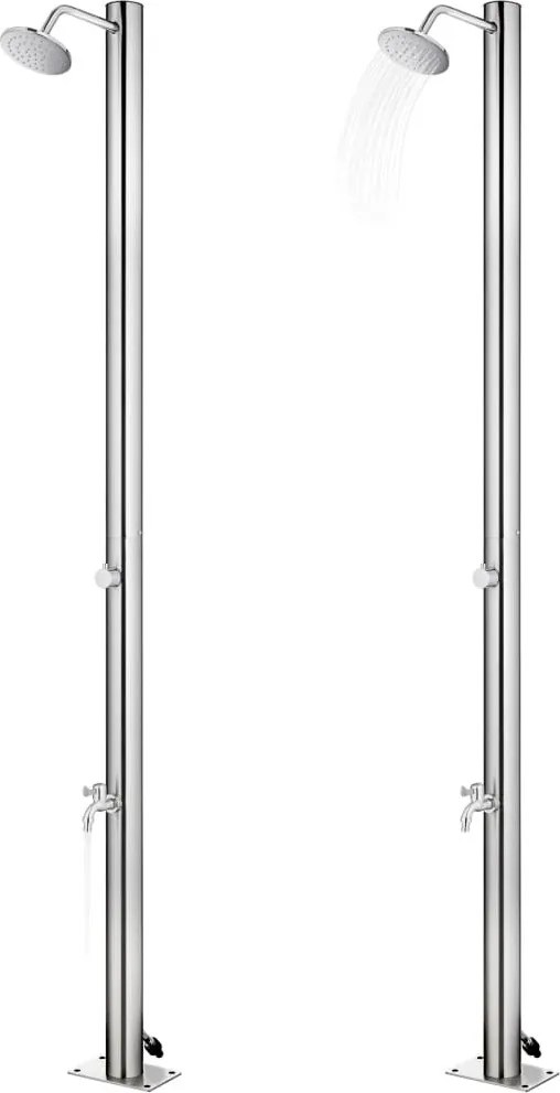 vidaXL Zahradní sprcha s šedou základnou 220 cm nerezová ocel [3070788] Barva: Šedá