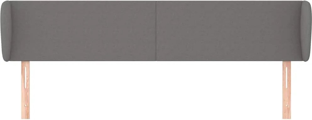 Čelo postele typu ušák tmavě šedé 163x16x78/88 cm textil 3118495