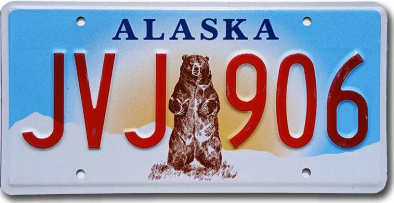 Americká SPZ Alaska Grizzly Bear JVJ 906