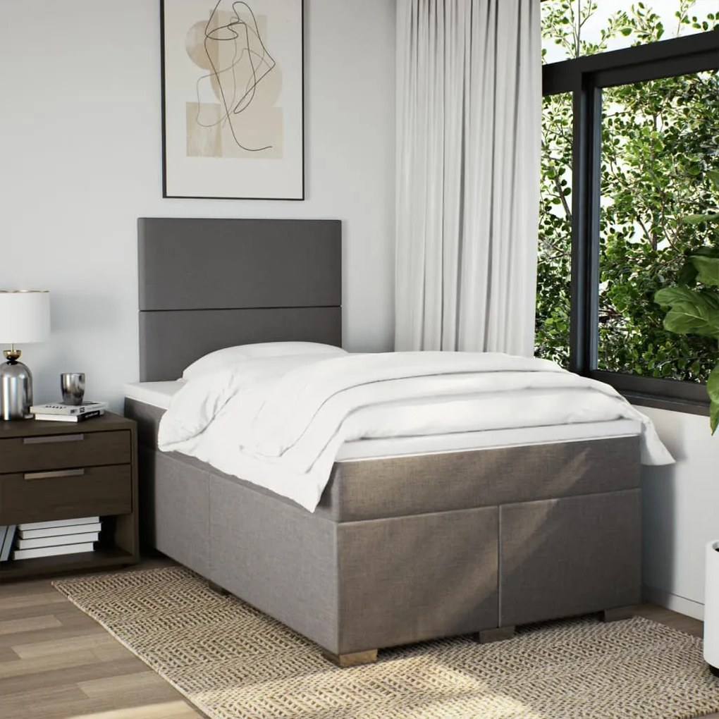 Box spring postel s matrací taupe 120x190 cm textil 3292724