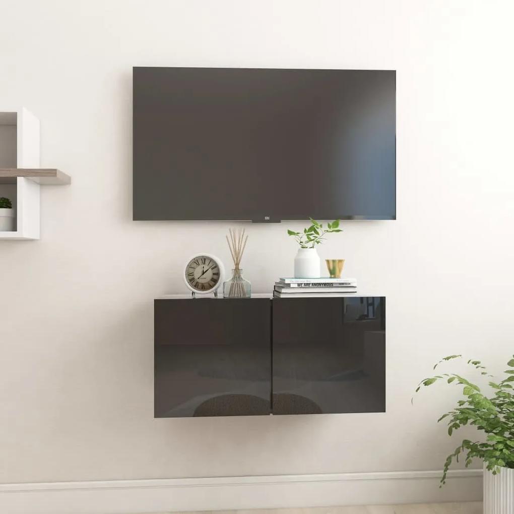 vidaXL Závěsná TV skříňka 60x30x30 cm [804523] Barva: bílá s vysokým leskem