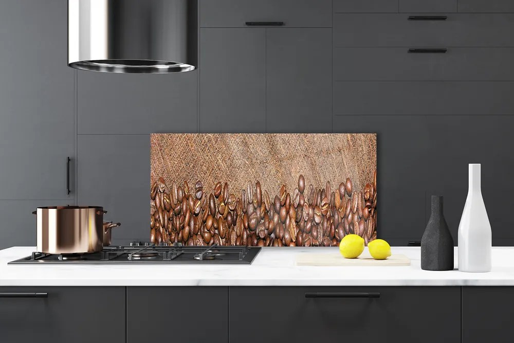 Kuchyňský skleněný panel Káva Zrnka Kuchyně 100x50 cm