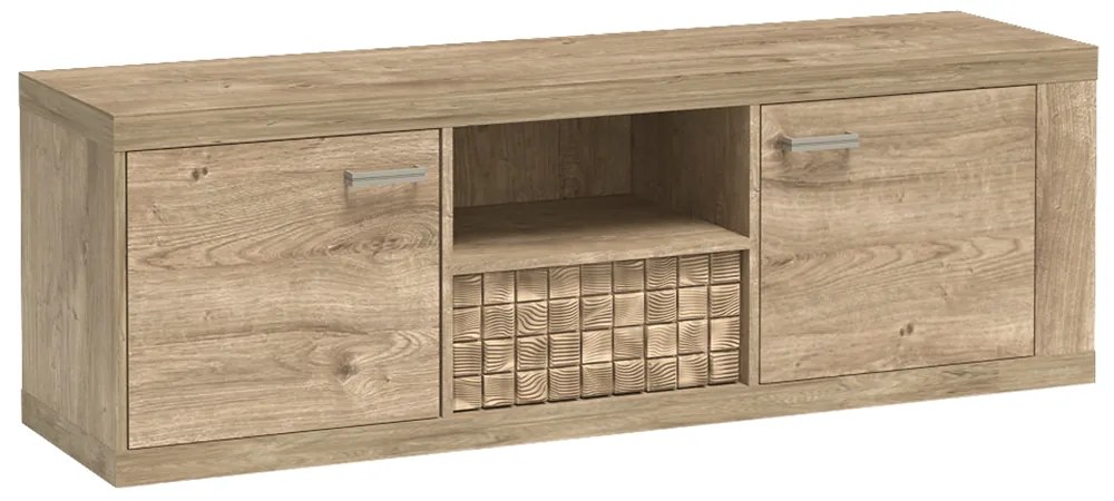 NATURAL | TV stolek N12 se zásuvkou a policemi | 150,5 cm | dub ribbeck