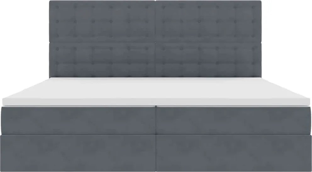 Postel s úložným prostorem a matrací Tmavě šedá 200 x 200 cm 3372172