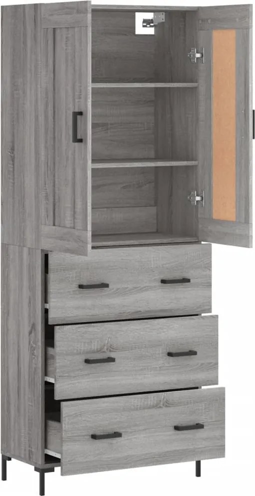 Skříň highboard šedá sonoma 69,5 x 34 x 180 cm kompozitní dřevo 3199751