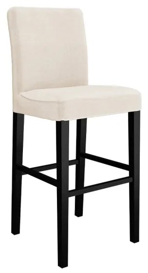 Čalouněná barová židle s opěradlem ST95, Barva křesla: černá, Potah: Magic Velvet 2225
