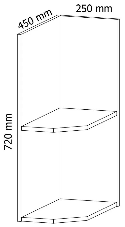 ASPEN gr | dolní regál D25PZ koncový | PRAVÁ | bílá