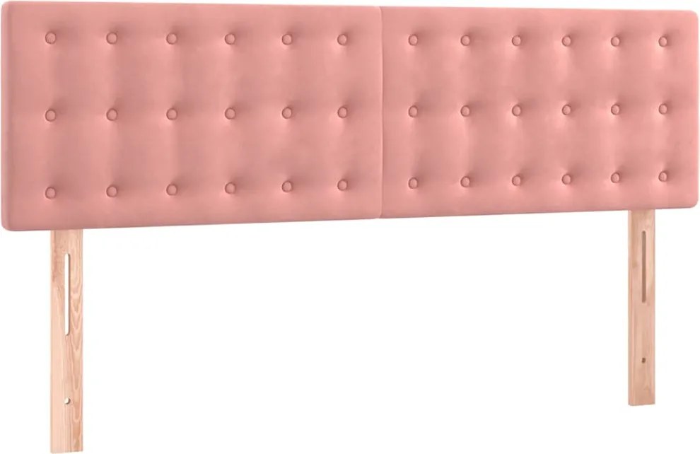 Box spring postel s matrací růžová 140x200 cm samet 3131206