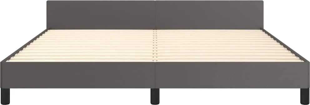 Rám postele s čelem šedý 160x200 cm umělá kůže 3125461