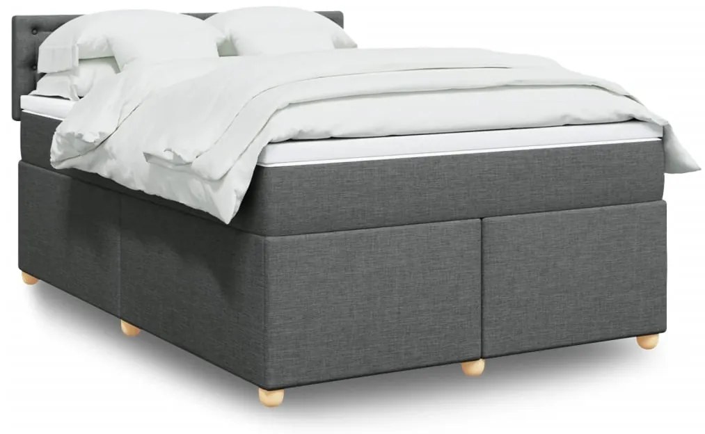 Box spring postel s matrací tmavě šedá 140x200 cm textil 3286718