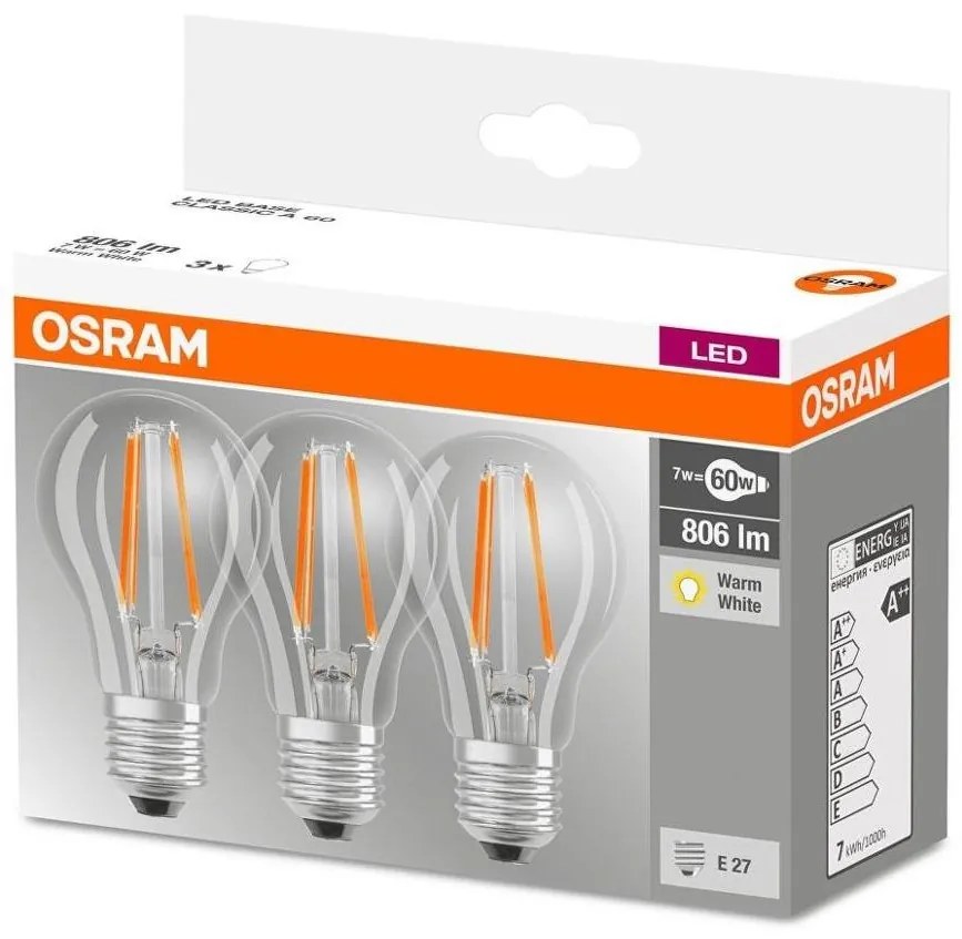 Osram LED E27 7W teplá bílá