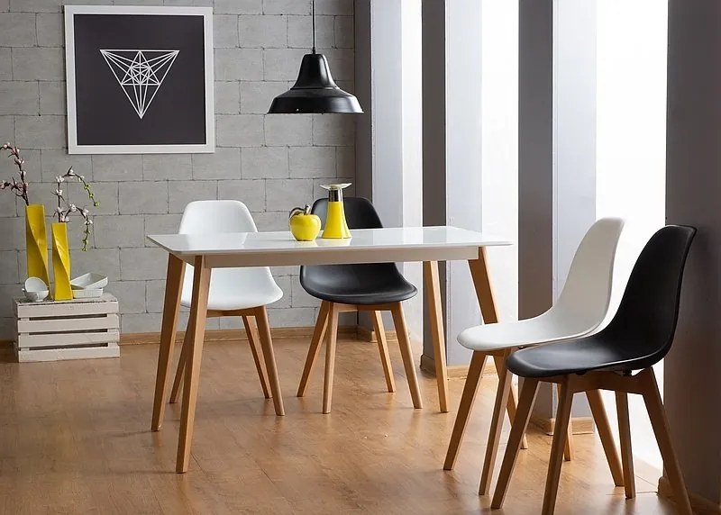 Casarredo - Komfort nábytek Plastová jídelní židle MORIS bílá/buk