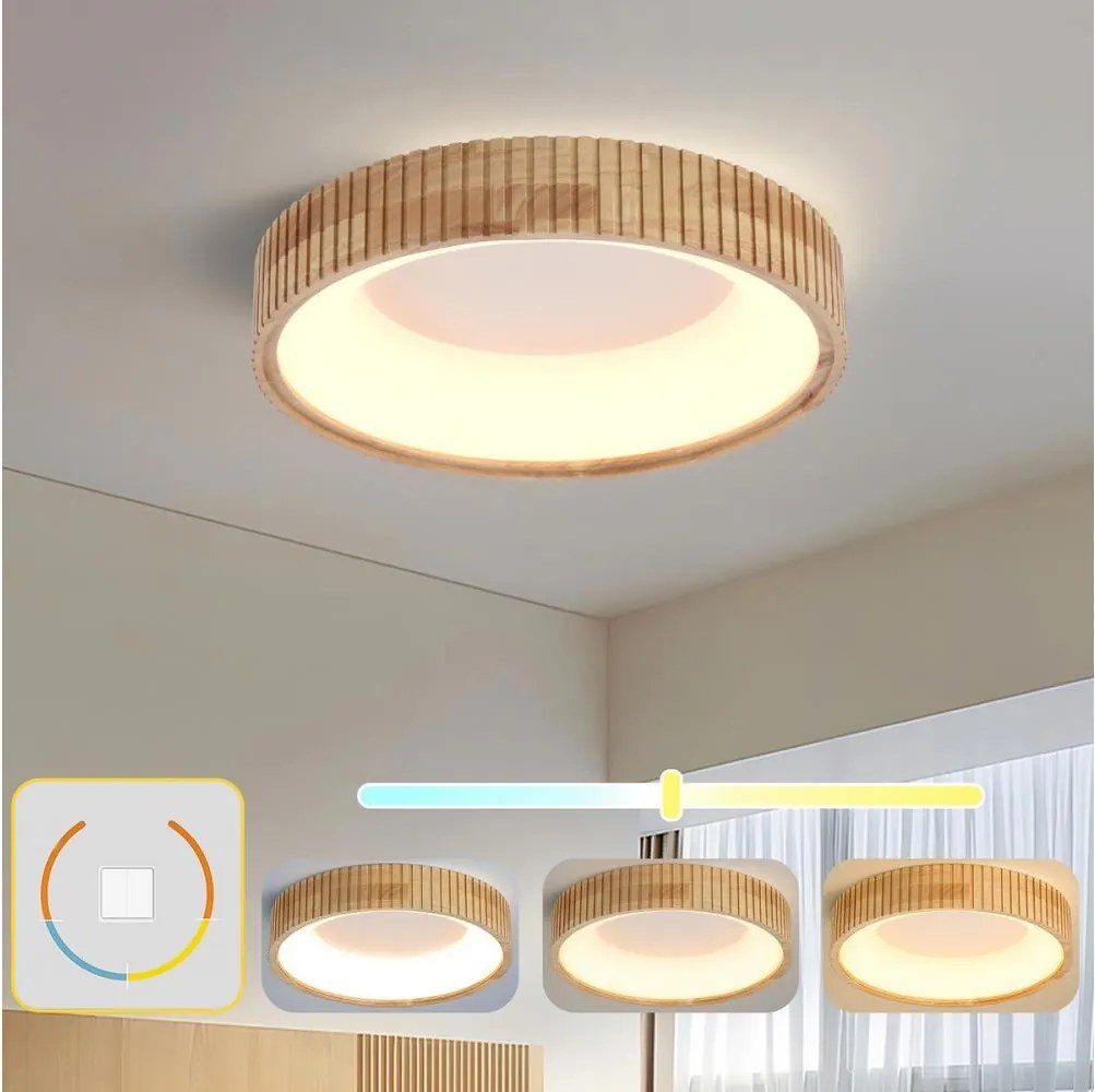 Brilagi - LED Stropní svítidlo FALCON WOOD MODERN LED/30W/230V pr. 45 cm dřevo