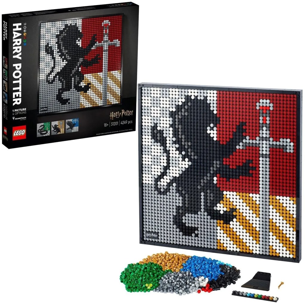 Lego stavebnice lego art 31201 harry potter erby bradavických kolejí