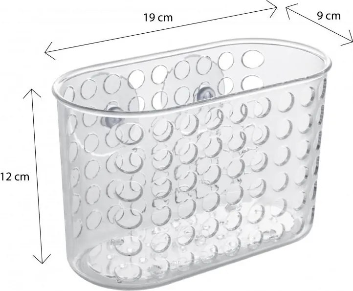 Erga Erga, koupelnový koš na kosmetiku 19x9x12 cm na přísavky, čirá, ERG-YKA-RY.KPN0200