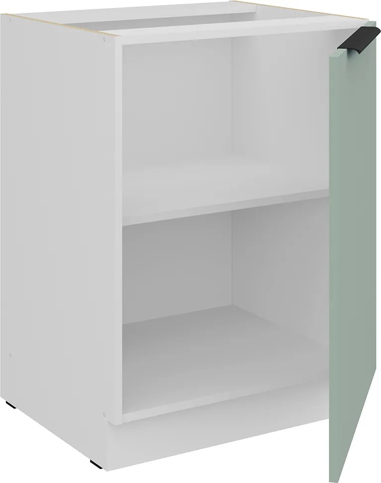 ARIA sb | dolní skříňka 60 D 1F policová | 60 cm | ANTI FINGERPRINT povrch | bílá/aquamarine