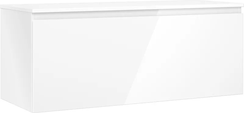 Mexen Orio, koupelnová skříňka 120 cm s horní částí, 1 zásuvka, bílá lesklá, 91A10-12047-1-BFC00